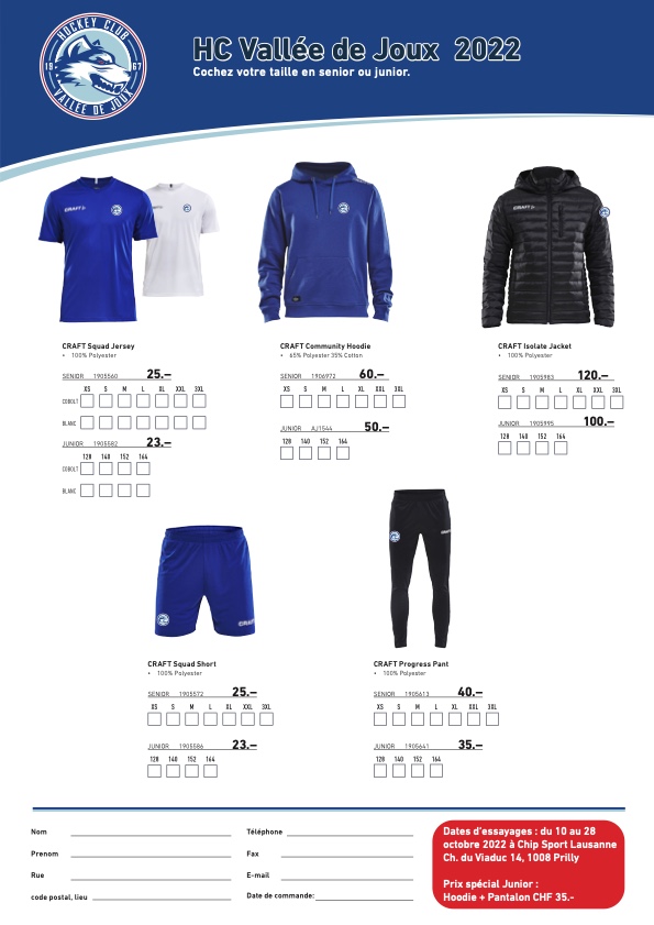 Le HCVJ vous propose sa nouvelle ligne de vêtements! - Hockey Club ...